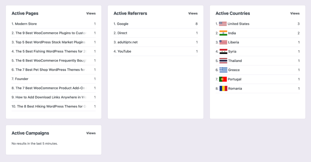 Real-time Analytics for WordPress - Independent Analytics