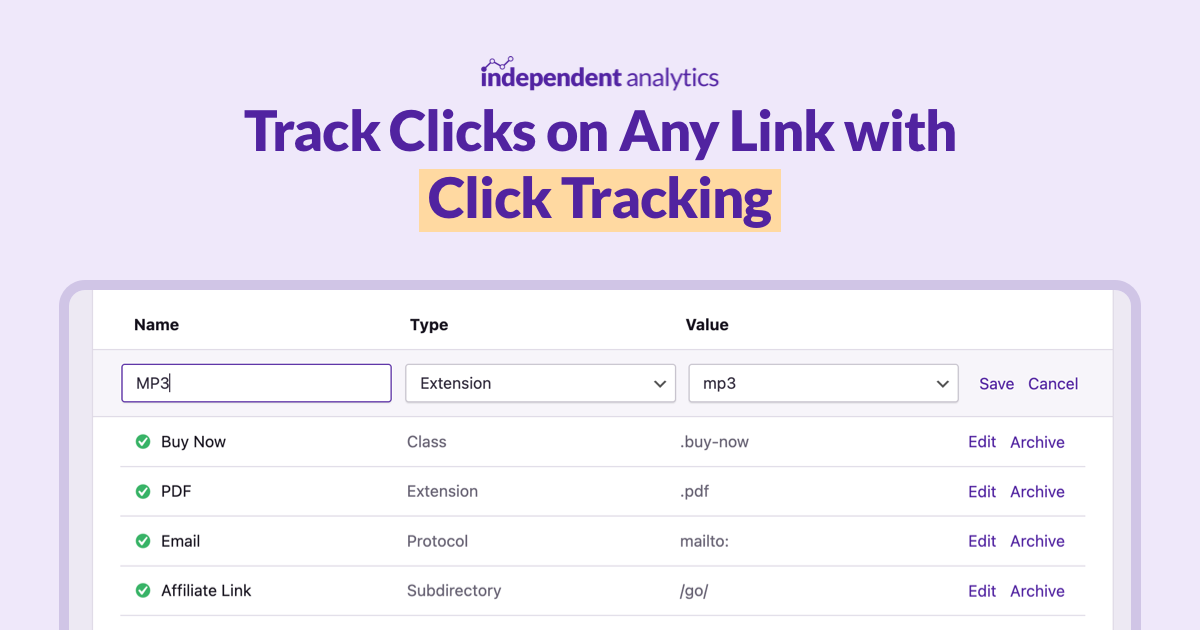 Code-Free Click Tracking - Independent Analytics